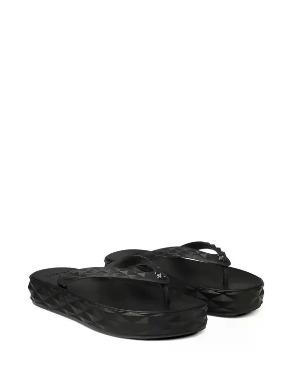 JIMMY CHOO Diamond Motif Platform Flip Flops - Black