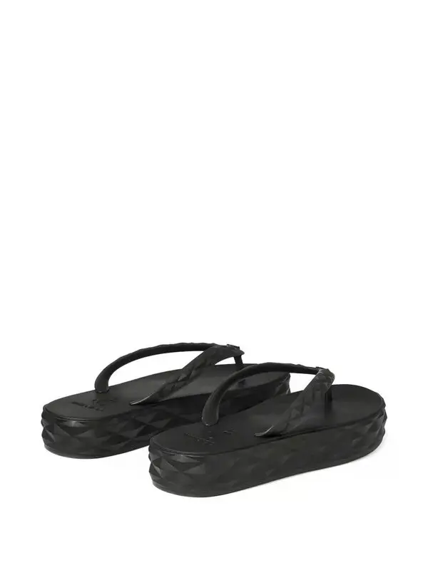 JIMMY CHOO Diamond Motif Platform Flip Flops - Black