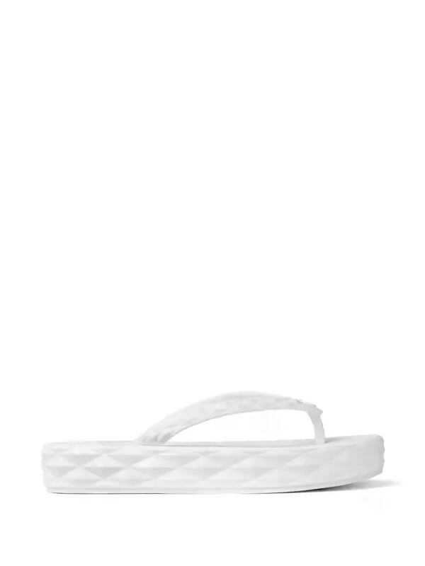 JIMMY CHOO Diamond Platform Flip Flops - White