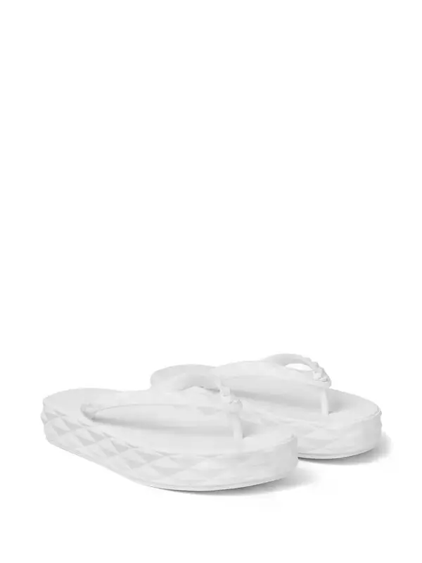 JIMMY CHOO Diamond Platform Flip Flops - White