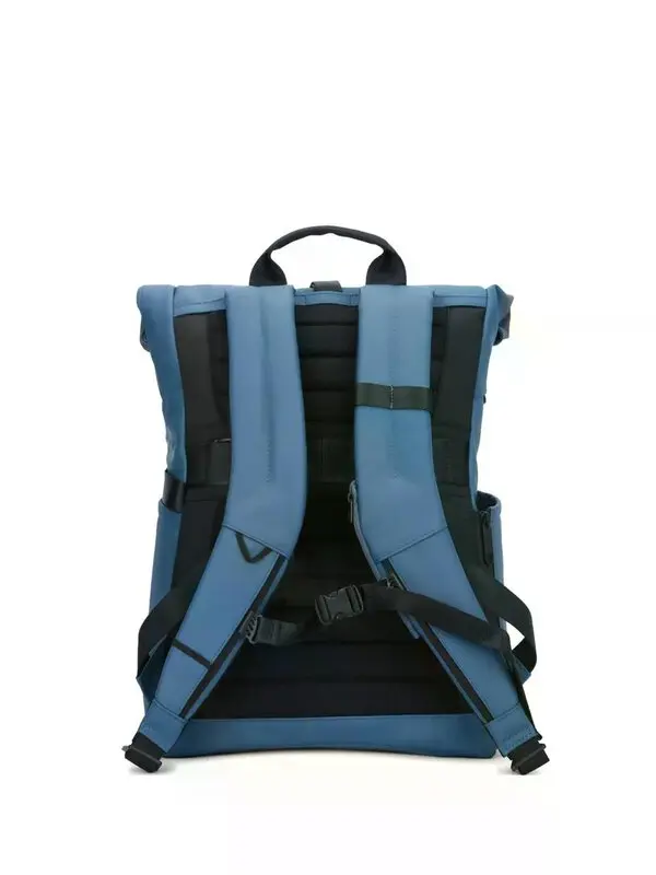 PIQUADRO Roll-top Backpack With Logo Detail - Blue