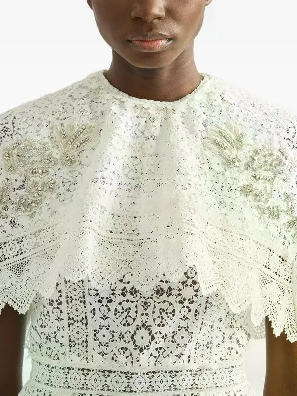 Erdem Beaded Lace Midi Dress