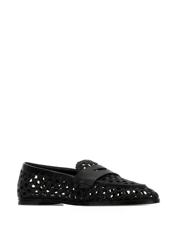 STUART WEITZMAN Spencer Leather Loafers - Black