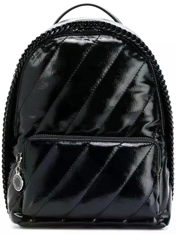 Stella McCartney Patent Faux Leather Backpack - Black