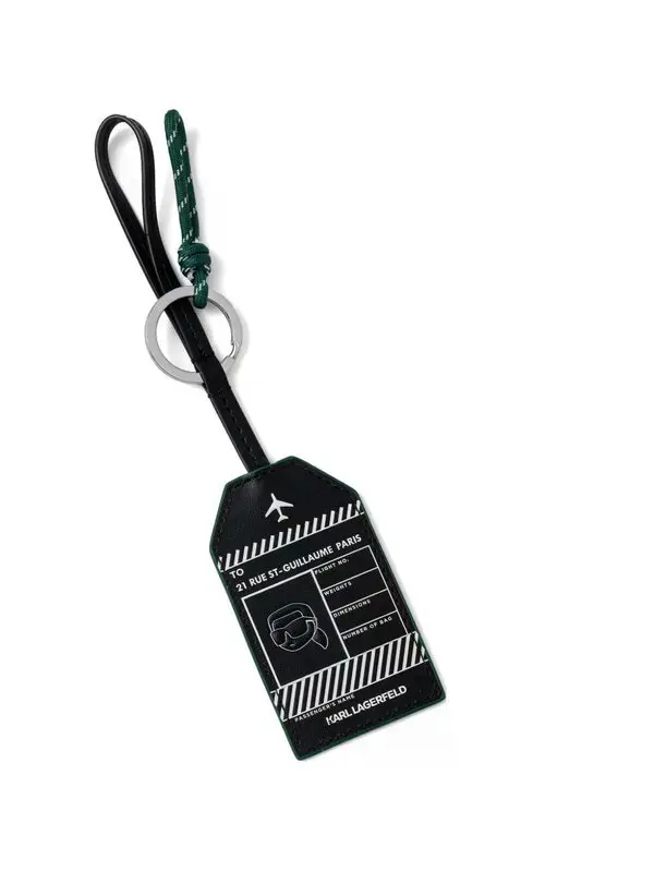 Karl Lagerfeld Ikon Luggage Tag Keyring - Black