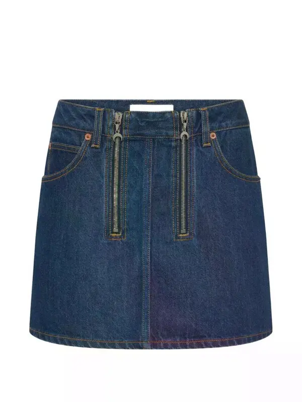 MARINE SERRE Zipped Mini Skirt - Blue