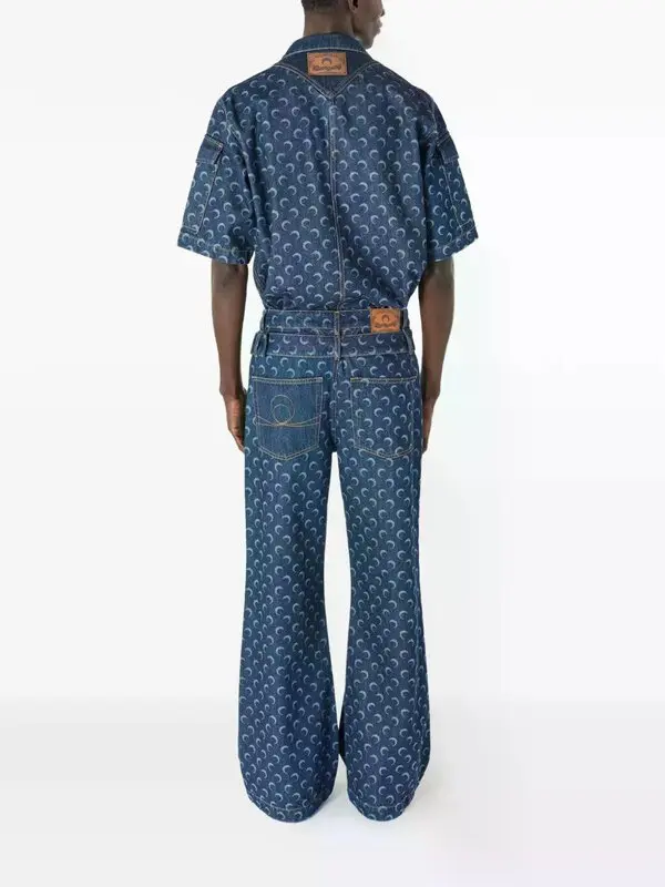 MARINE SERRE Moon-pattern Denim Shirt