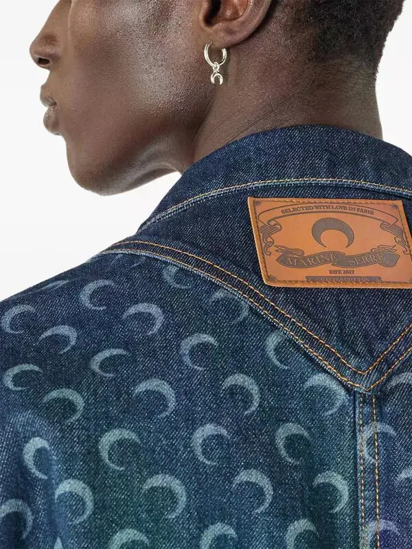 MARINE SERRE Moon-pattern Denim Shirt