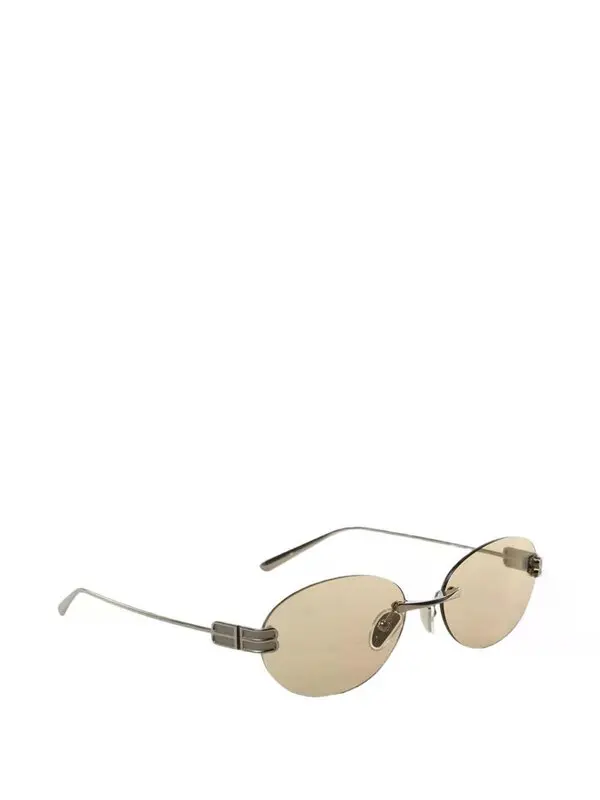 Balenciaga Gossip Oval-frame Sunglasses - Silver