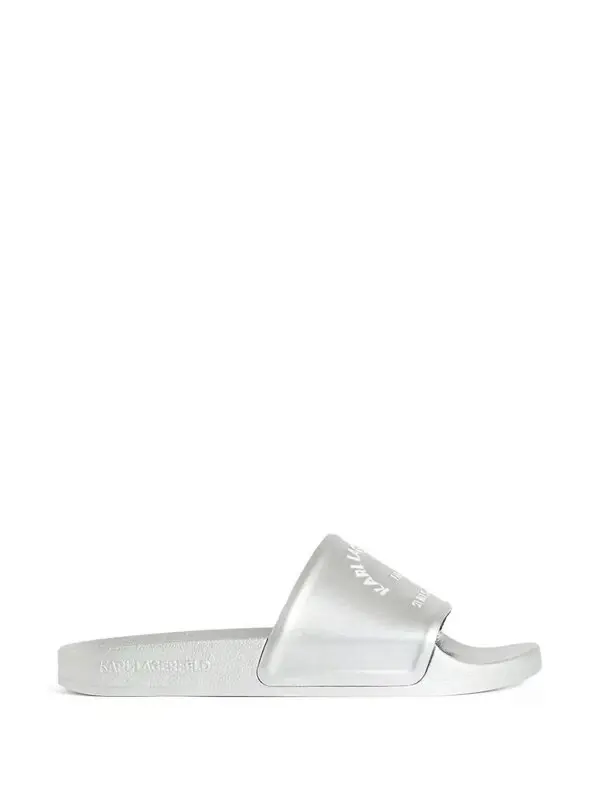 Karl Lagerfeld Kondo 2.0 Logo-print Slides - Silver