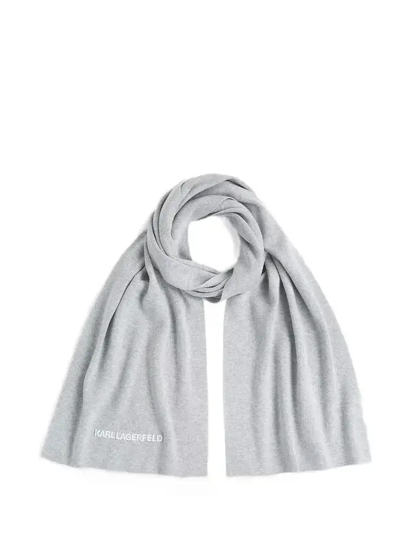 Karl Lagerfeld Logo-embroidered Scarf - Grey
