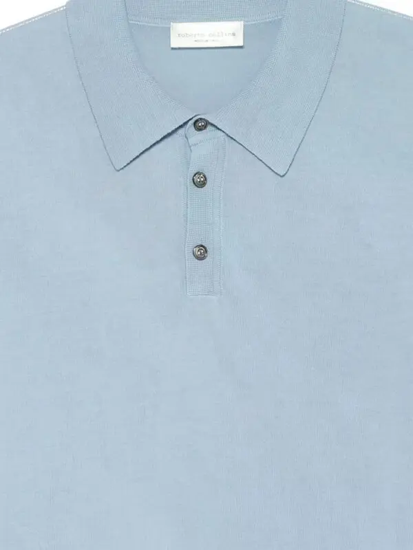ROBERTO COLLINA Cotton Polo Shirt - Blue