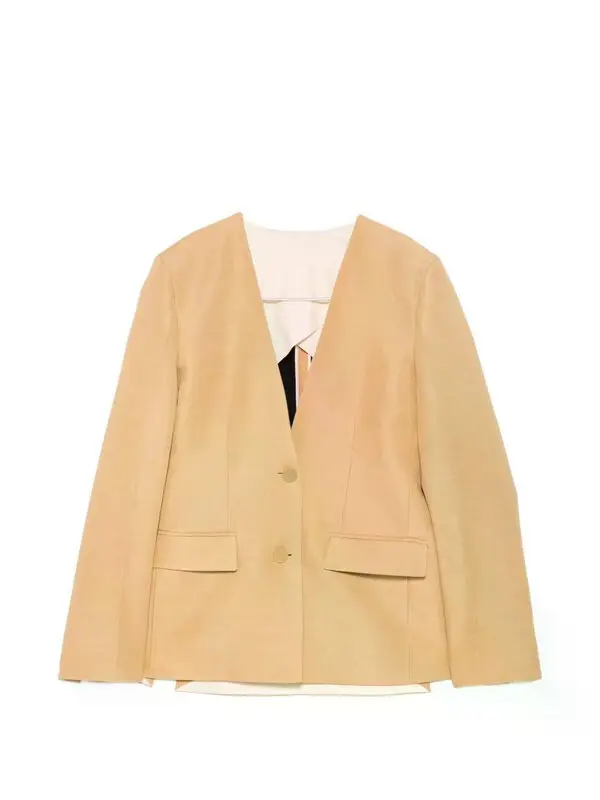 Alberta Ferretti Collarless Blazer - Neutrals