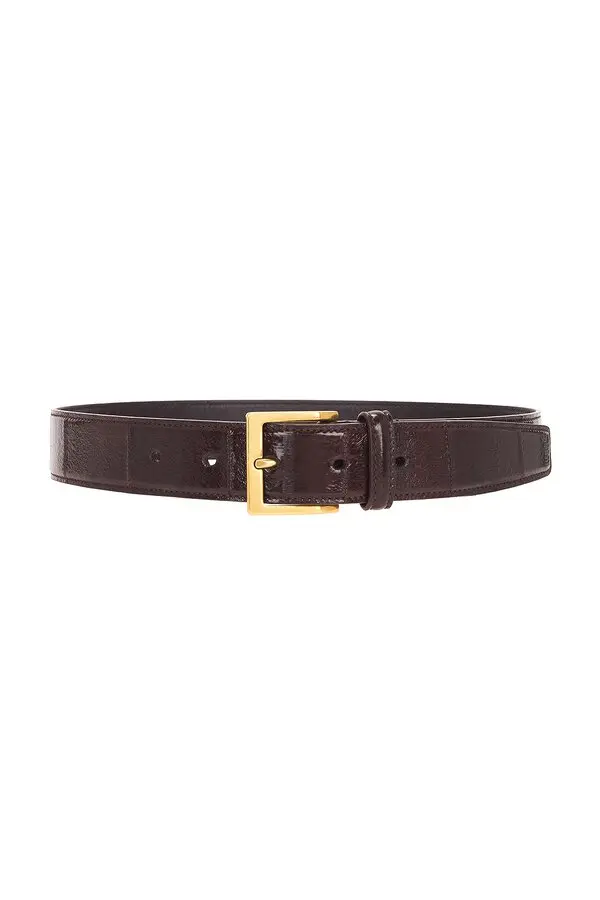 Saint Laurent Ceinture Eel Boucle Belt - Scotch Brown