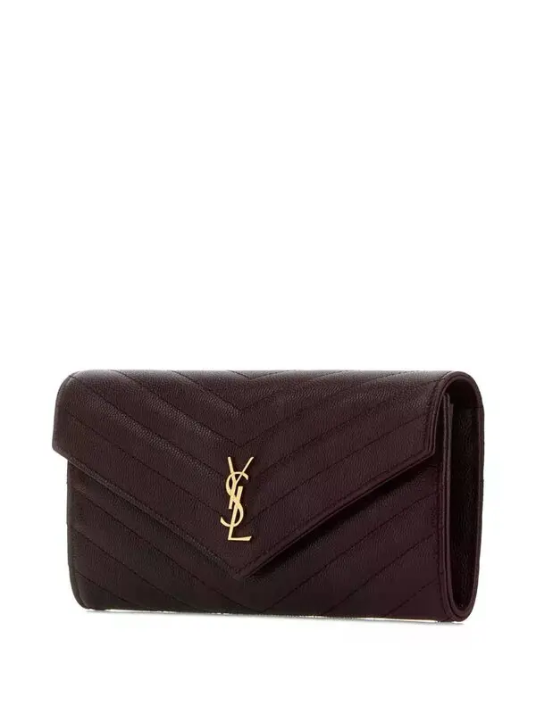 Saint Laurent Cassandre Chevron-quilted Wallet - Red