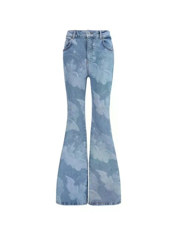 Fiorucci Angels Print Flared Jeans - Blue