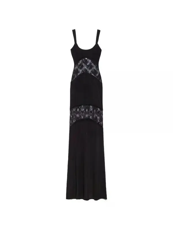 ANIYE BY Floral-pattern Maxi Dress With Lace Panels - Black