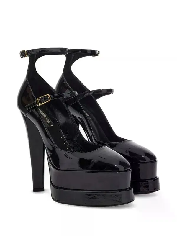 Roberto Cavalli Platform Buckle Strap Pumps