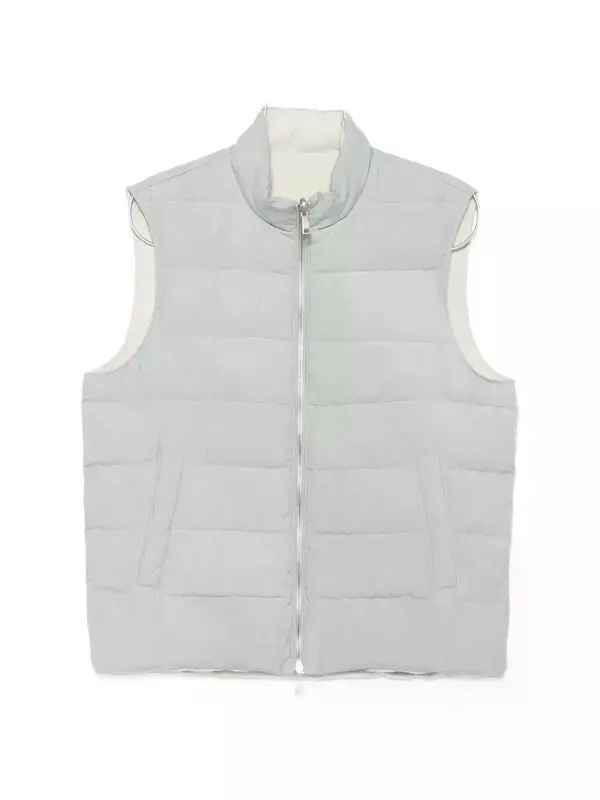 Eleventy Quilted Padded Gilet - Grey