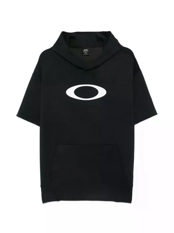 Oakley Logo-print Short-sleeve Hoodie - Black