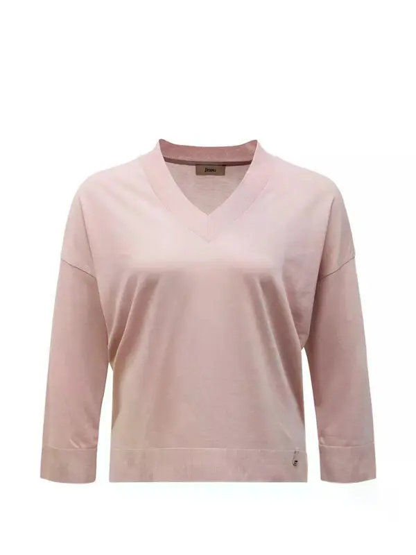 Herno V-neck Dropped-shoulder Sweater - Pink