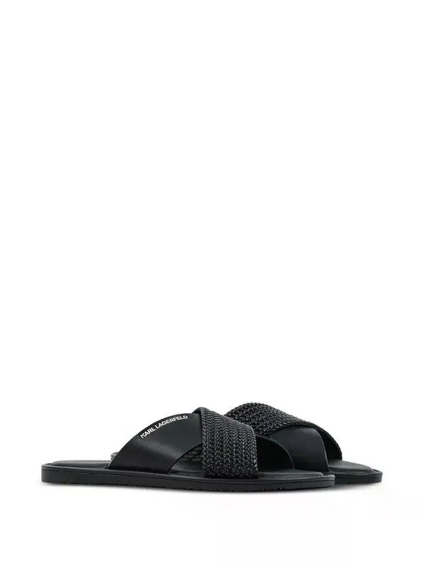 Karl Lagerfeld Woven Crossover Slides