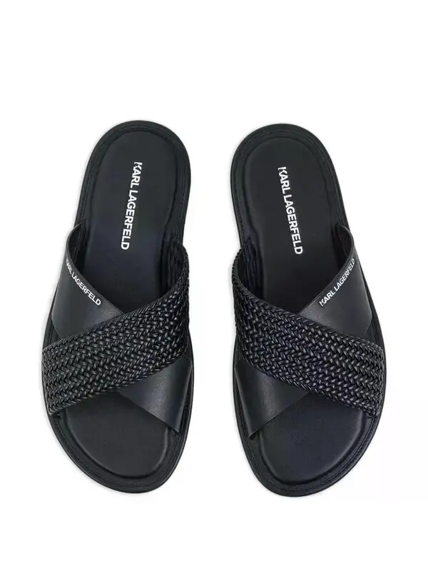 Karl Lagerfeld Woven Crossover Slides