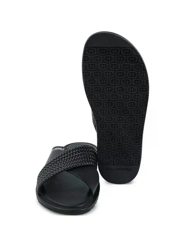 Karl Lagerfeld Woven Crossover Slides