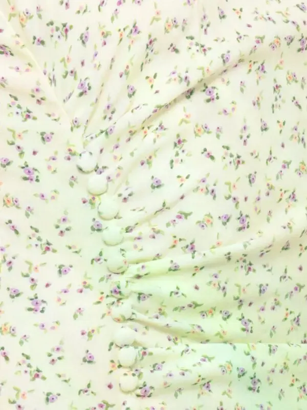 MAR DE MARGARITAS Floral-print Draped Midi Dress - Green