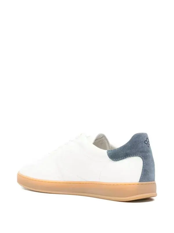Tagliatore Grained-leather Sneakers With Suede Paneling