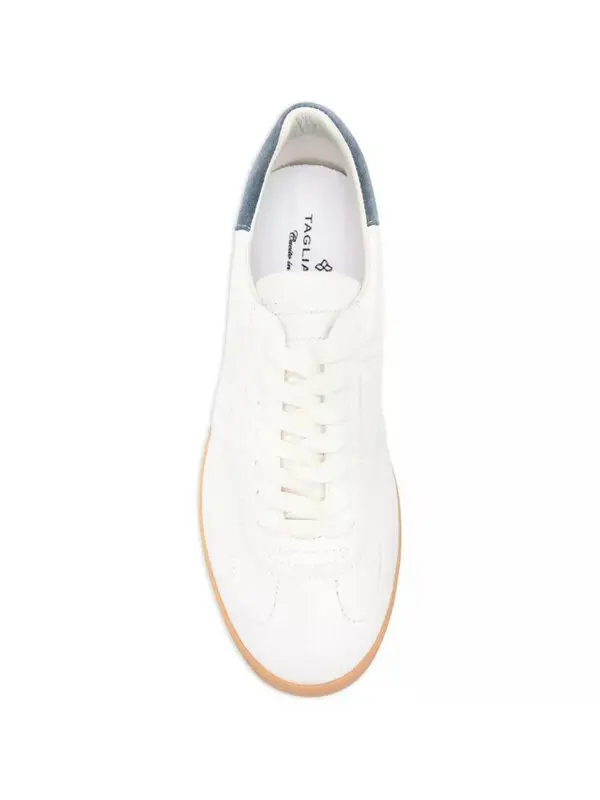 Tagliatore Grained-leather Sneakers With Suede Paneling