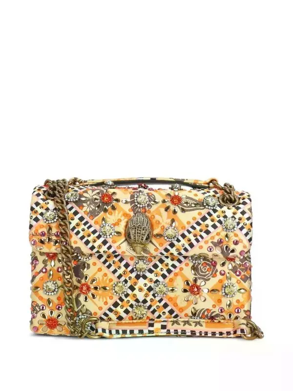 Kurt Geiger Kensington Crystal-embellished Shoulder Bag - Neutrals