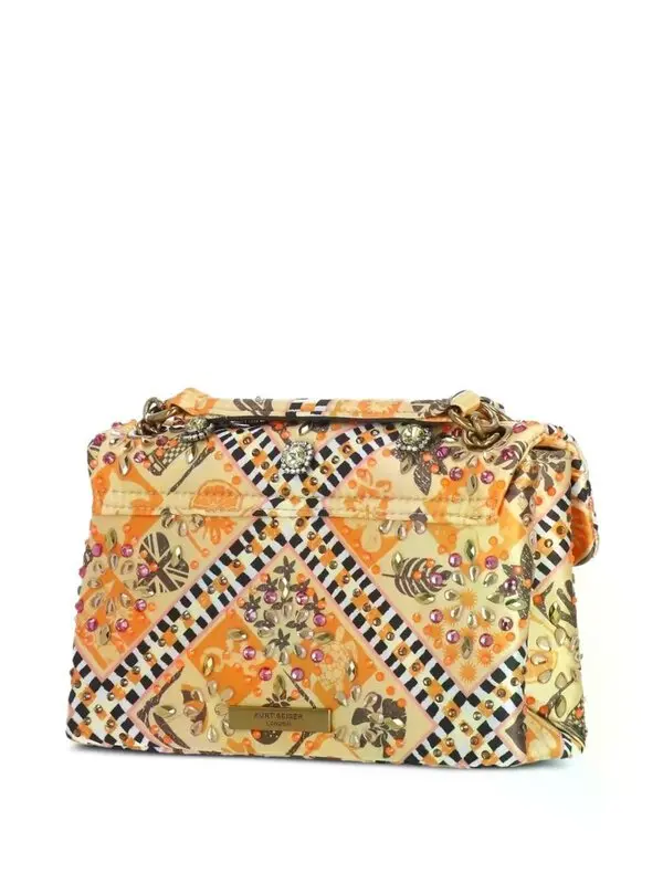 Kurt Geiger Kensington Crystal-embellished Shoulder Bag - Neutrals