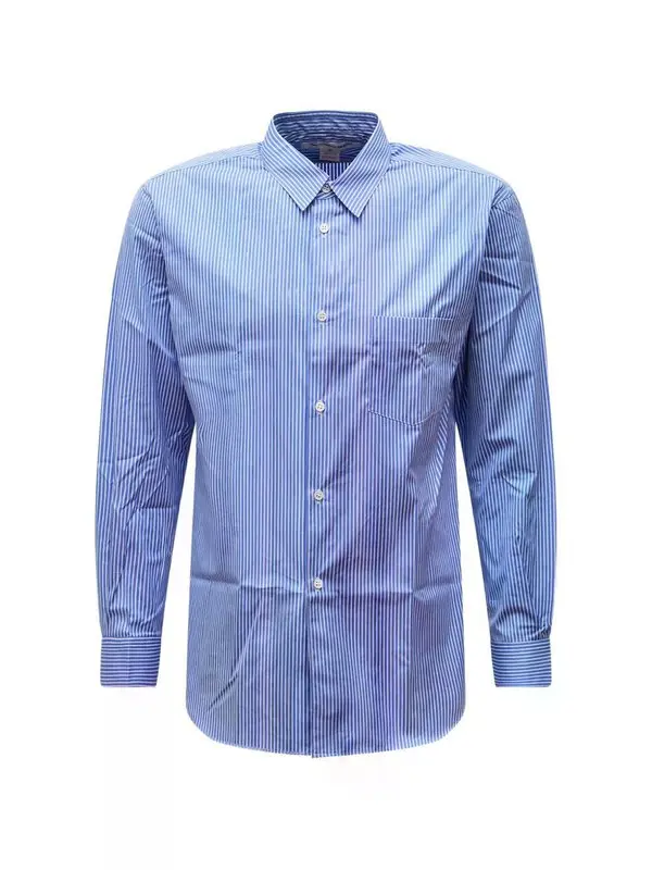 Comme Des Garçons Forever Button-down Striped Cotton Shirt - Blue