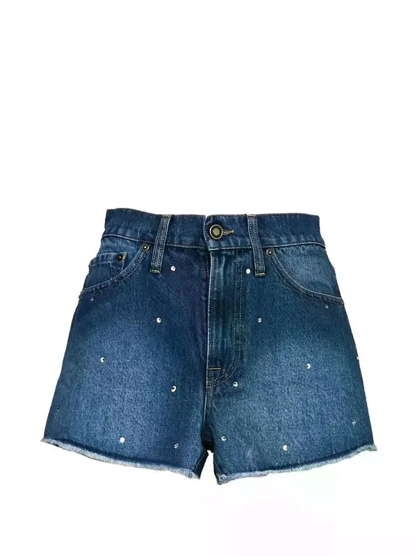 MC2 SAINT BARTH Musa Rhinestone-embellished Denim Shorts - Blue