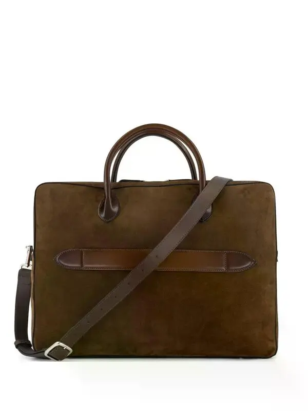 Santoni Top-handle Suede Tote Bag - Brown