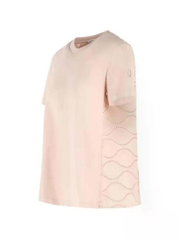 Moncler Logo-detail Cotton T-shirt - Pink