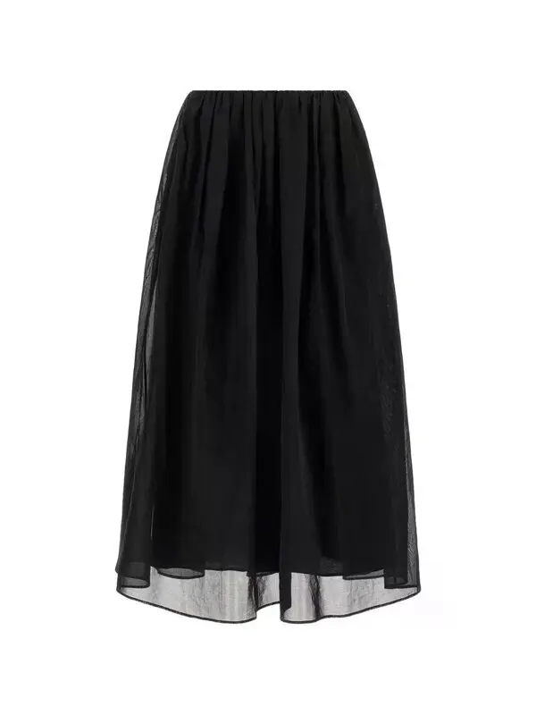 Brunello Cucinelli Organza Midi Skirt - Black
