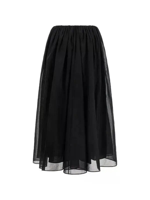 Brunello Cucinelli Organza Midi Skirt - Black