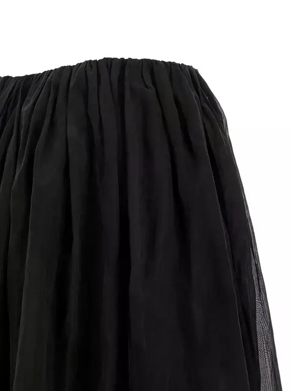 Brunello Cucinelli Organza Midi Skirt - Black