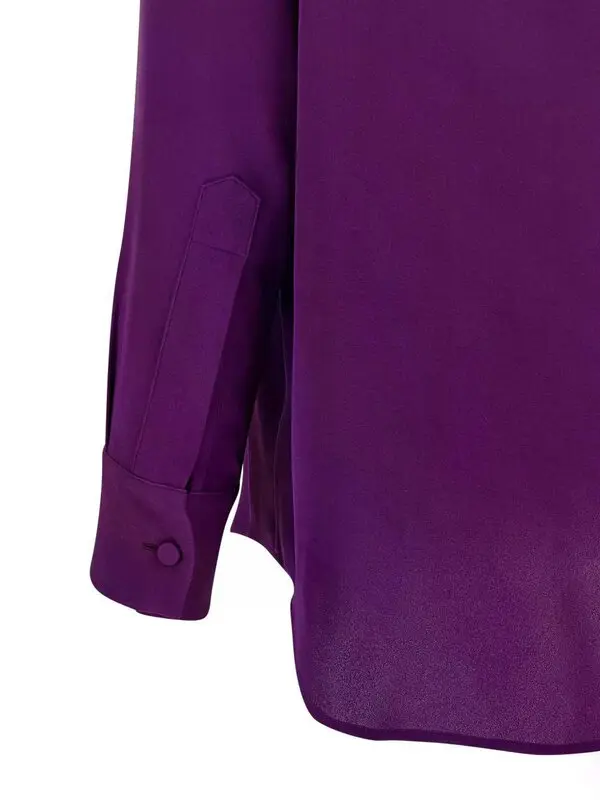 Balenciaga Tie-neck Silk Shirt - Purple