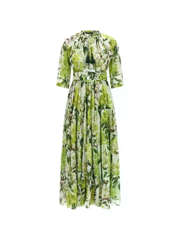 Samantha Sung Floral-print Eden Dress - Green