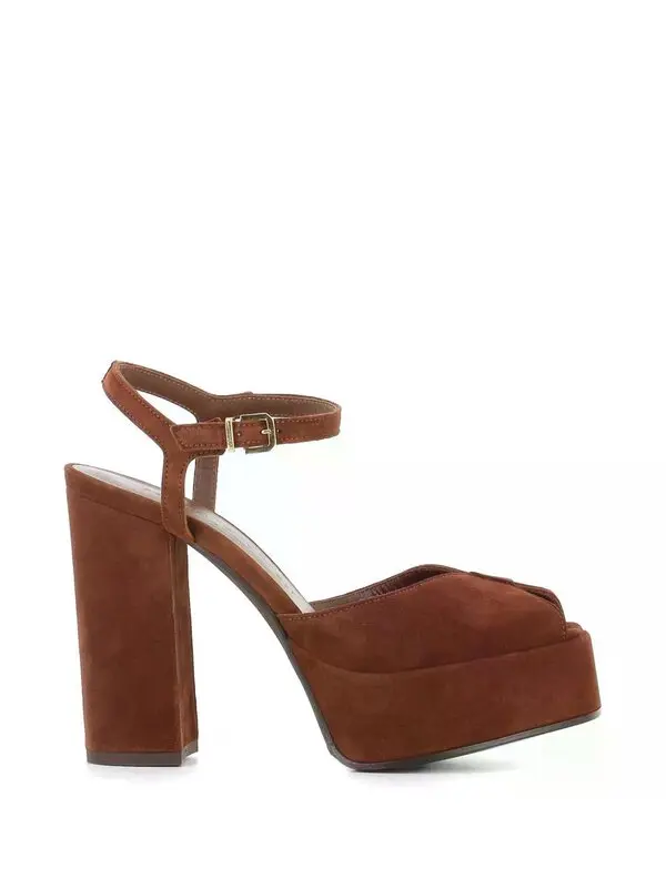 SERGIO LEVANTESI Suede Platform Sandals - Brown