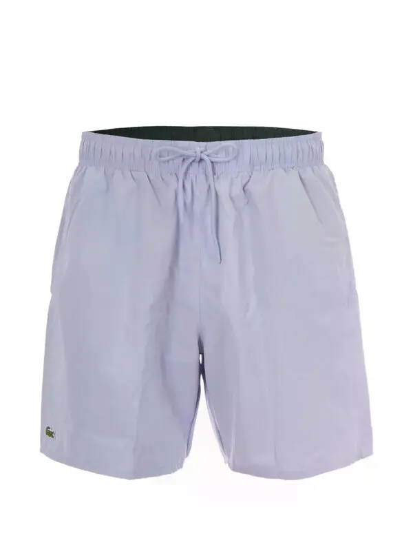 Lacoste Logo-patch Drawstring Swim Shorts - Blue