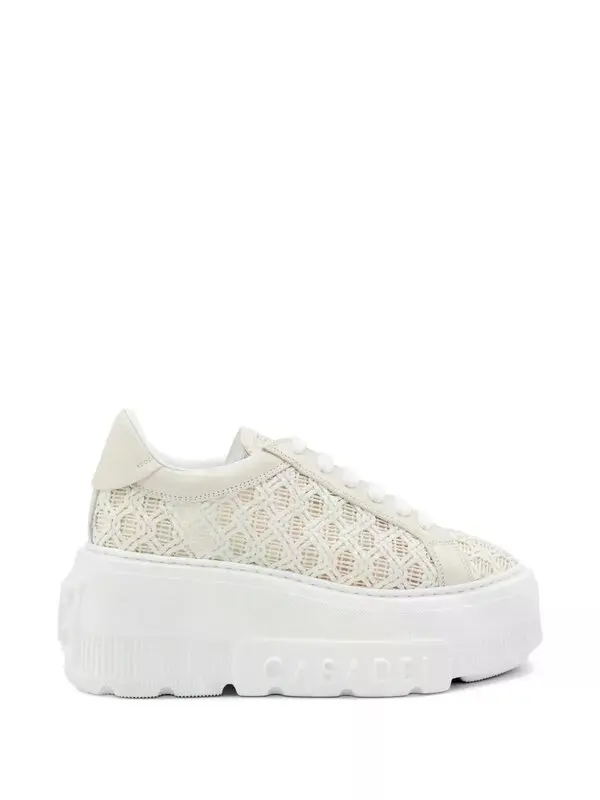 Casadei Woven Platform Sneakers - Neutrals