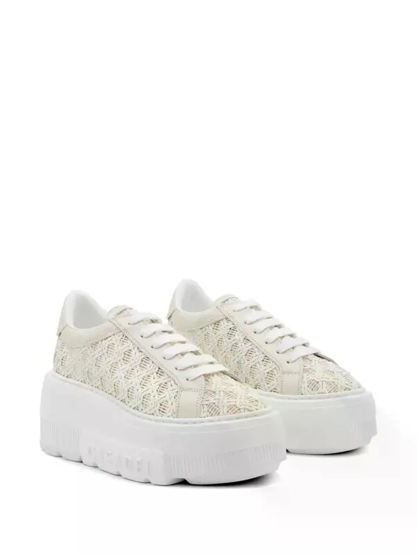 Casadei Woven Platform Sneakers - Neutrals