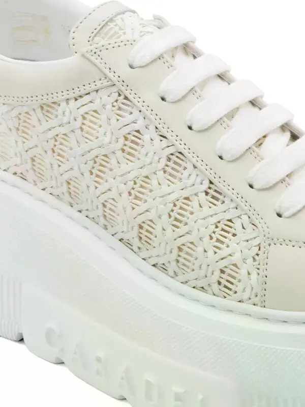 Casadei Woven Platform Sneakers - Neutrals