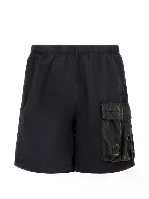 C.P. COMPANY Lens-appliqué Swim Shorts - Black