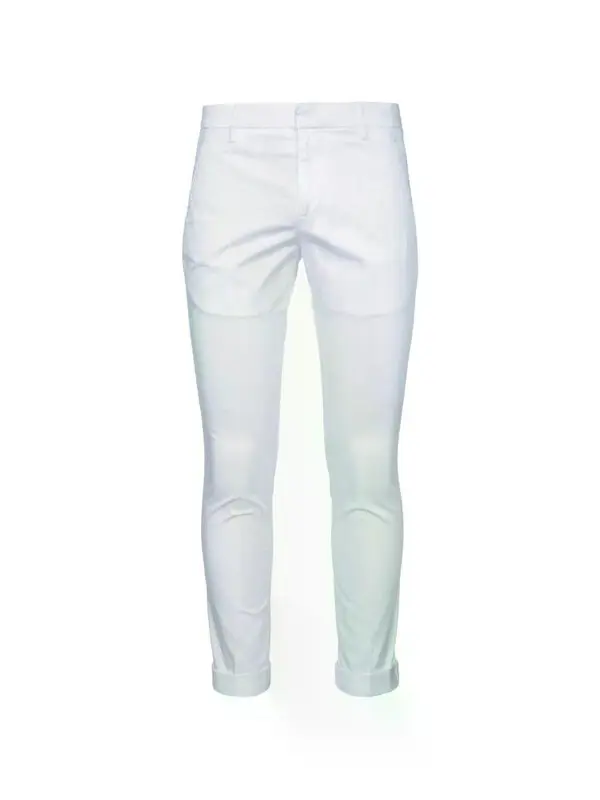 DONDUP Logo-plaque Pressed-crease Trousers