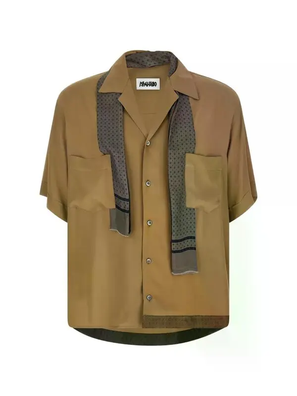 MAGLIANO Pasolini Ascot-collar Bowling Shirt - Neutrals